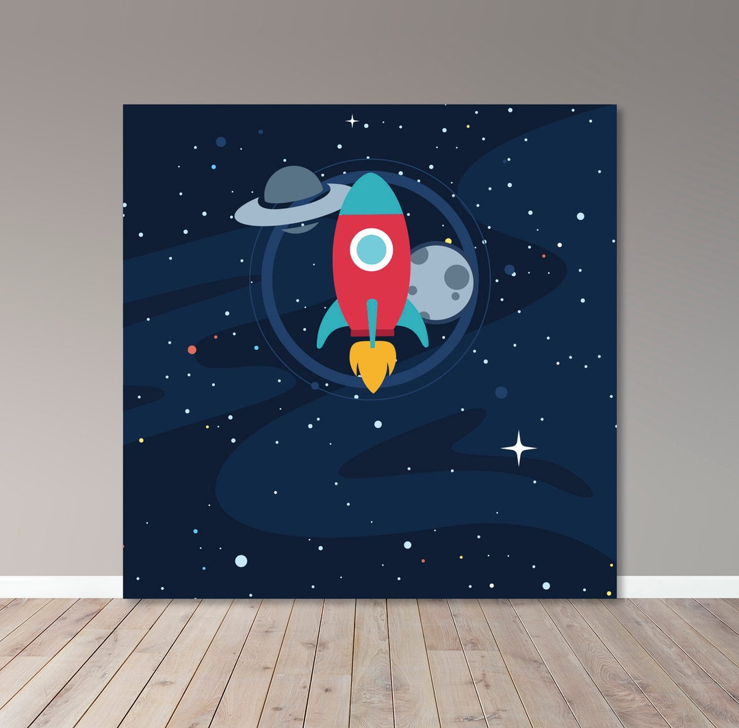 Astronaut Rocket Ship Backdrop – Kid's Party Banner (digital File) - Etsy