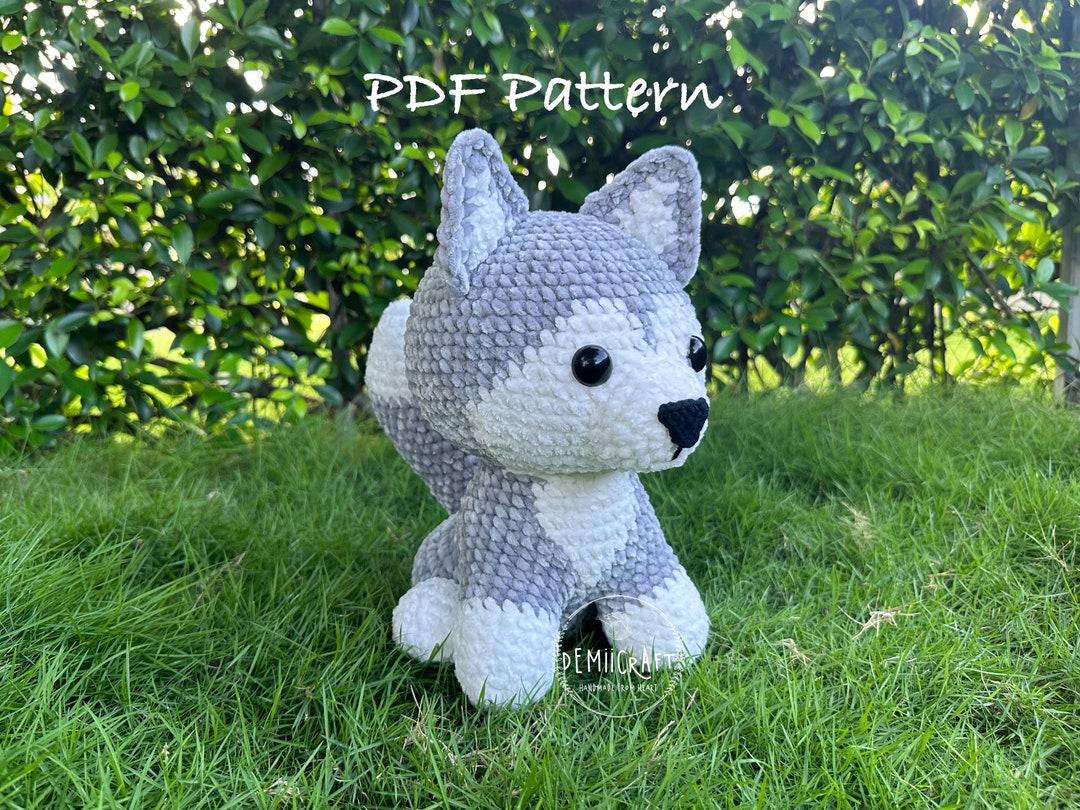 Crochet Dog Pattern Bobo the Husky Puppy Plushie. Amigurumi Dog Pattern ...