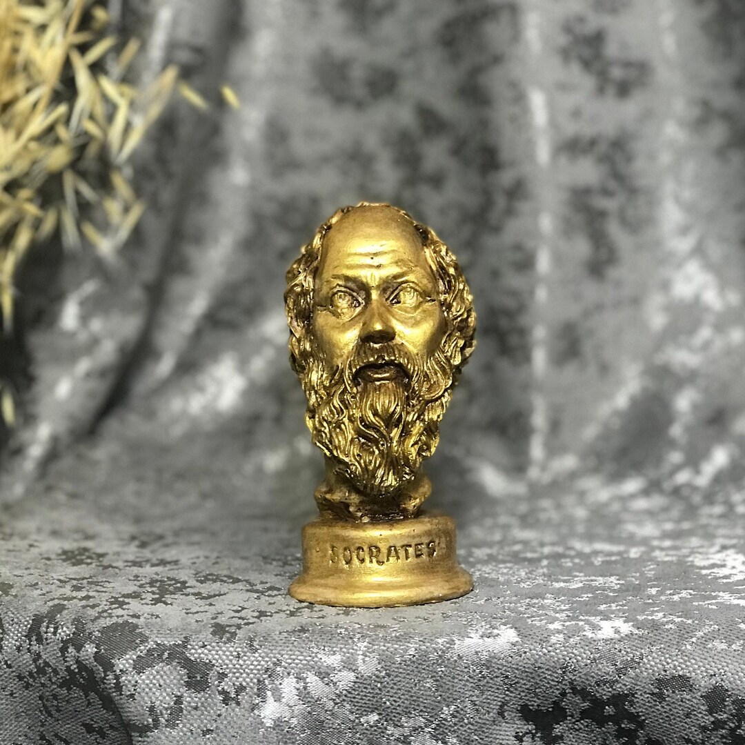 GOLD Socrates Sculpture Bust Ancient Greek Philosopher - Etsy