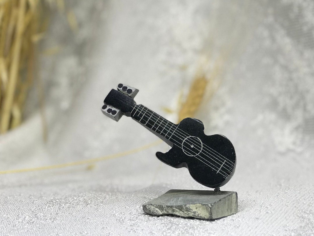 Guitar Instrument Figurines Serpentine Carving 1:16 Miniature Model ...