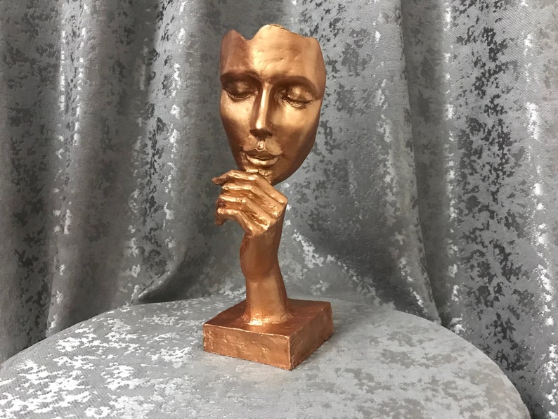 Thinking Woman Statue Face and Hand Sculpture | Etsy