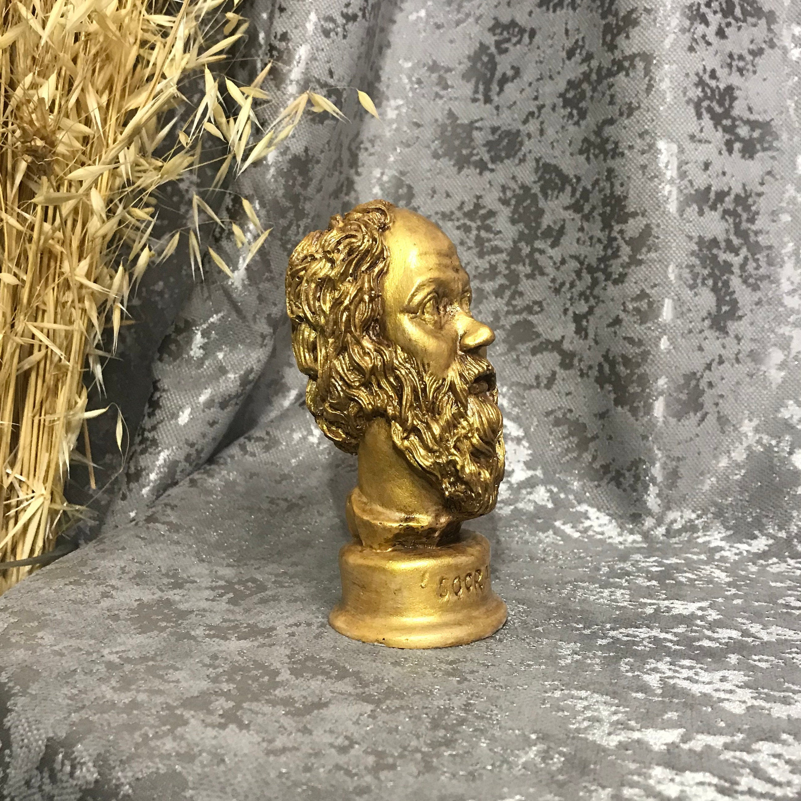GOLD Socrates Sculpture Bust Ancient Greek Philosopher | Etsy