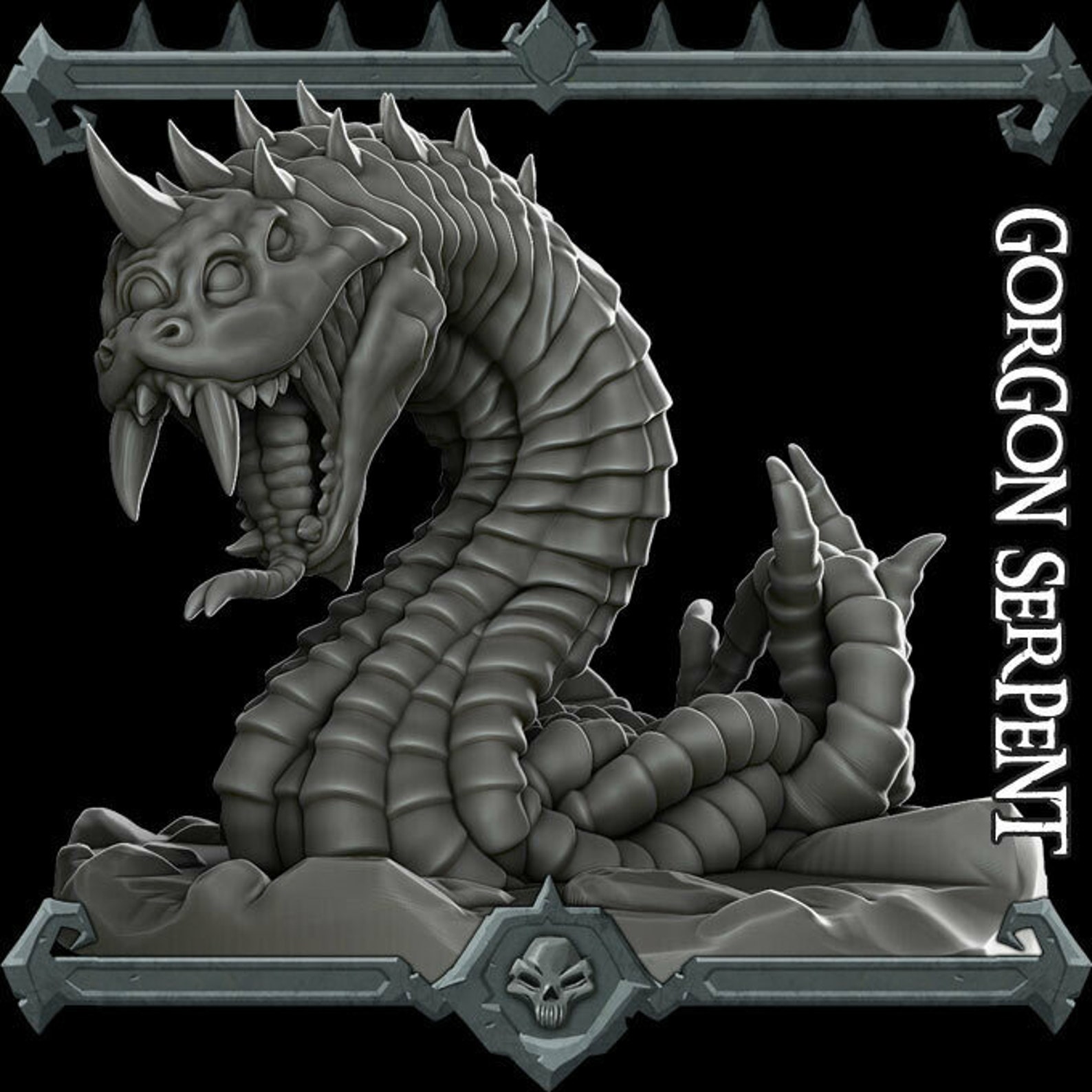 Gorgon Serpent 32mm Roleplaying tabletop 3D Printed | Etsy