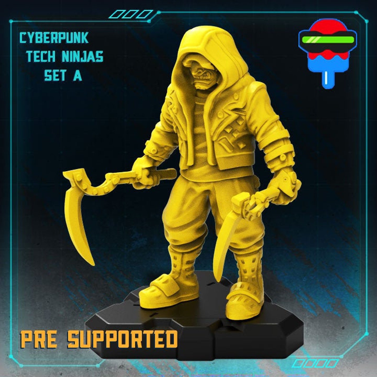 TECH NINJA SET 32mm Shadowrun Miniature by Papsikels 3D | Etsy