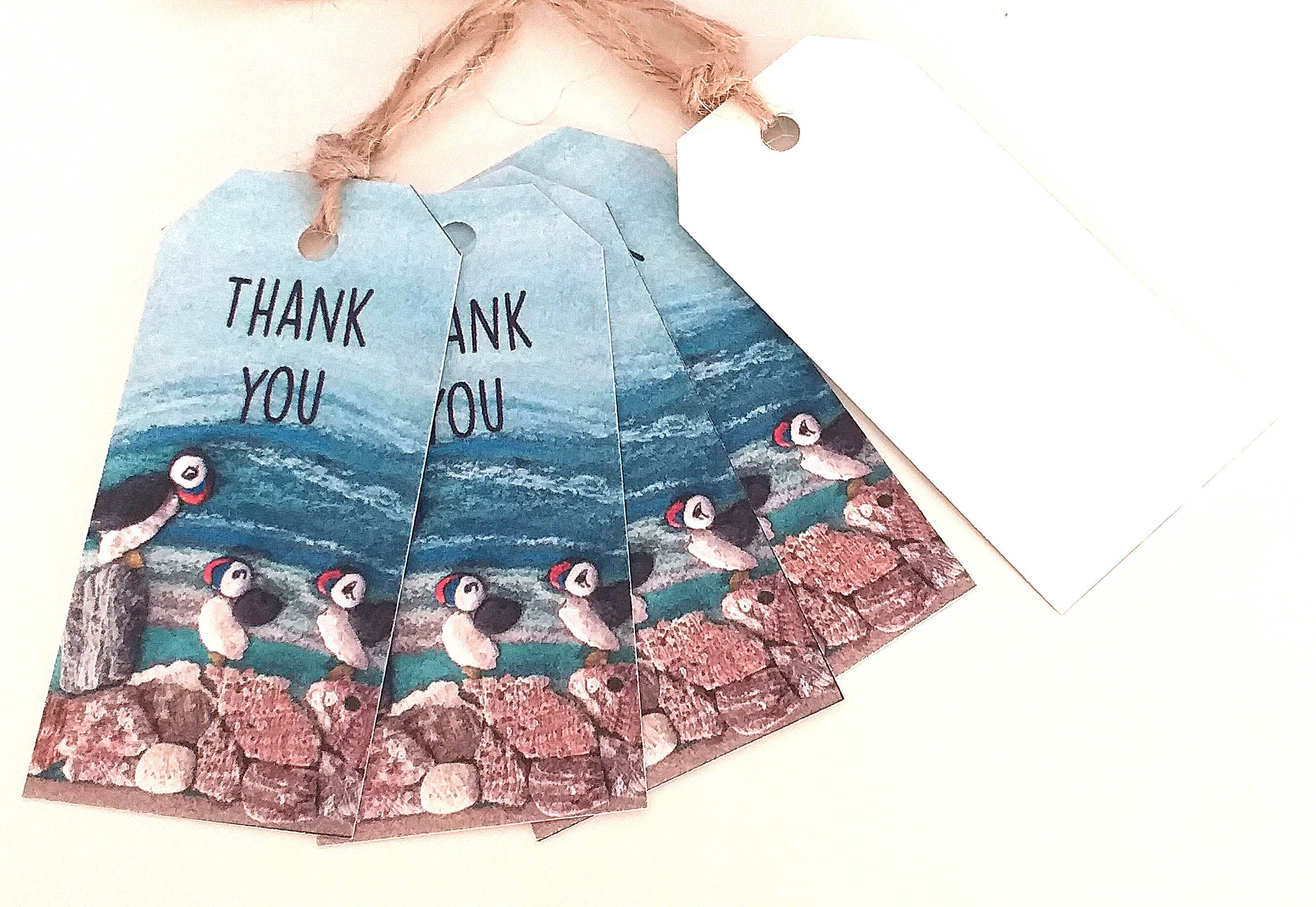 Puffin Thank You Gift Tags Set of 10 Thank You Gift Tag - Etsy UK