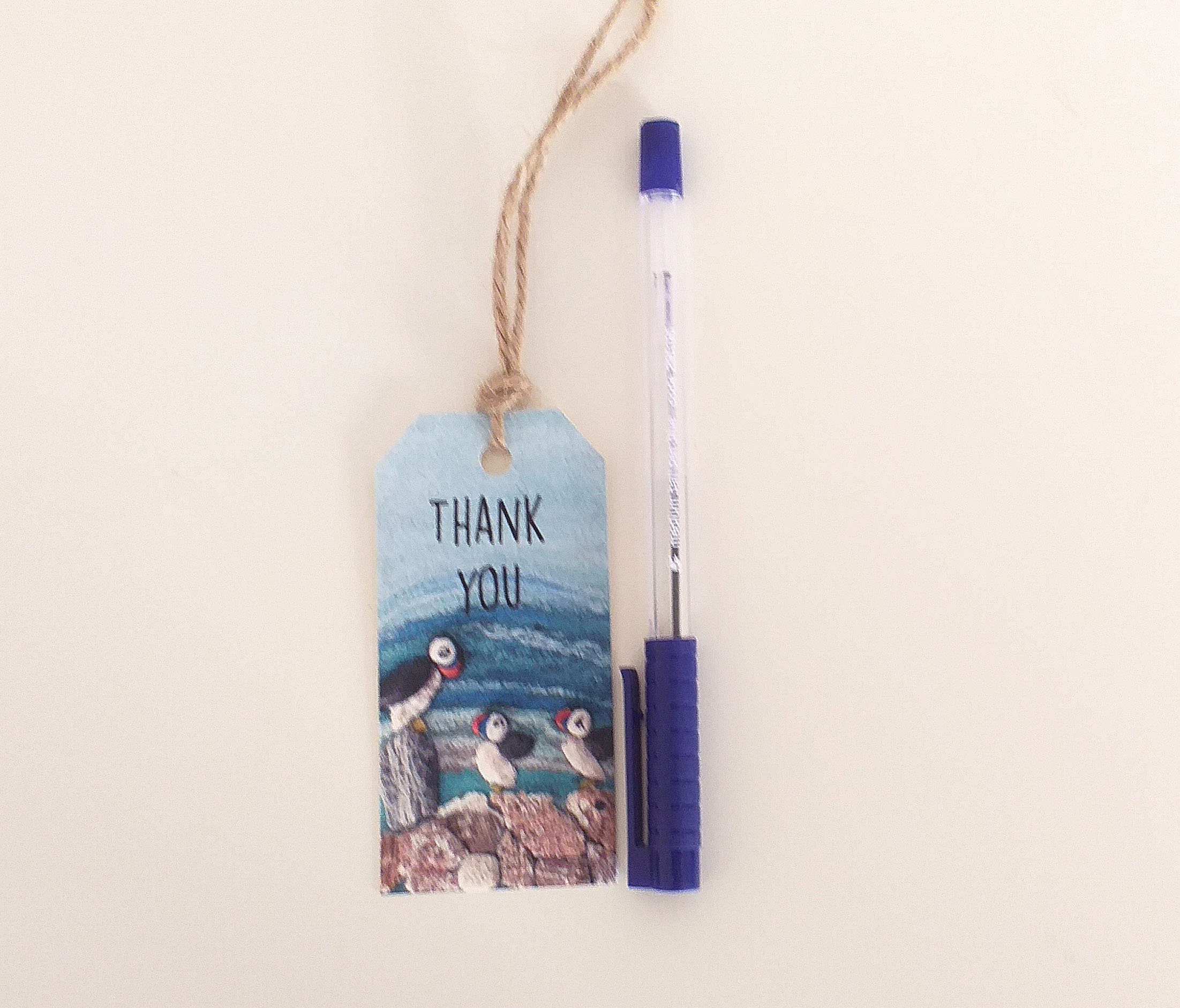 Puffin Thank You Gift Tags Set of 10 Thank You Gift Tag - Etsy UK