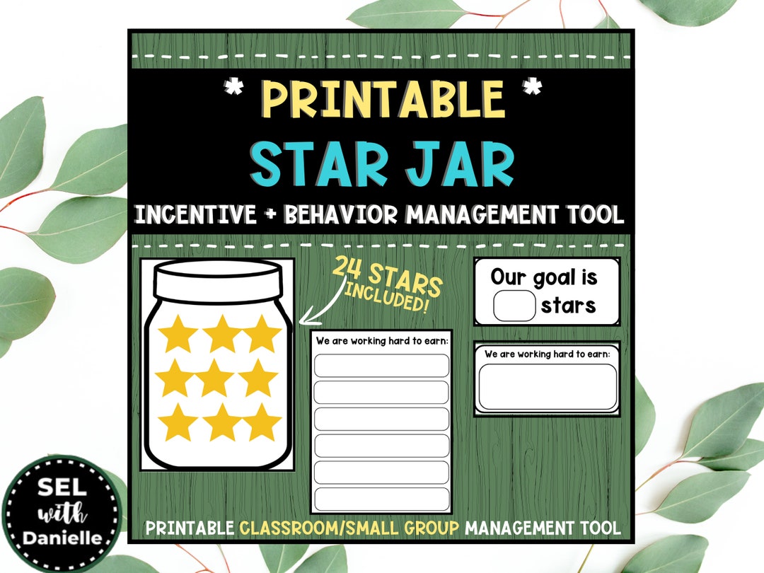 PRINTABLE Star Jar Incentive Chart and Behavior Classroom Management ...