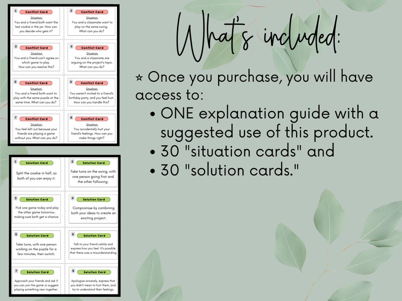 Conflict Resolution Situation & Solution Discussion Card [game] - Etsy