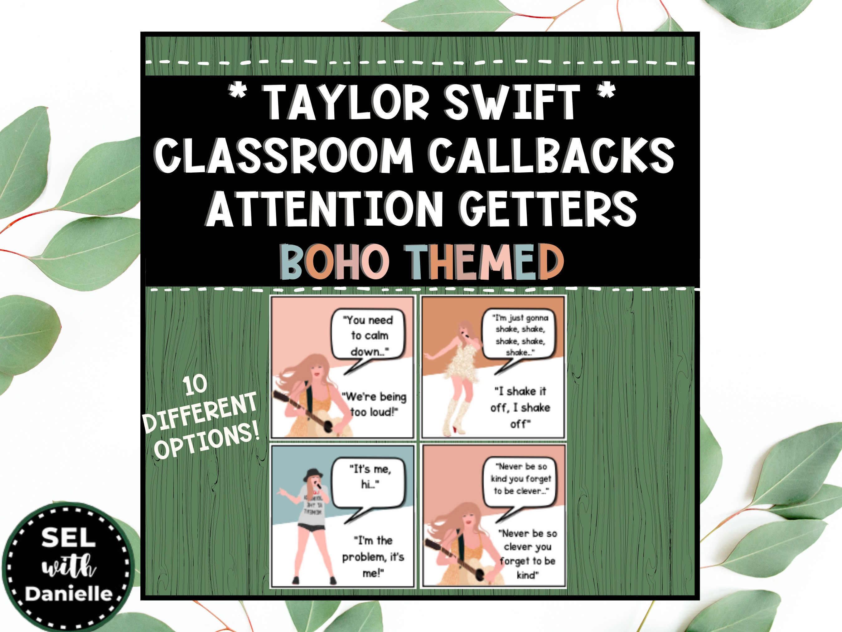 Taylor Swift Boho Classroom Call Backs Attention Getters Lyrics BACK TO ...