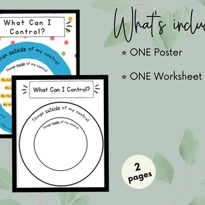 PRINTABLE "what Can I Control" Poster + BONUS Worksheet - Etsy