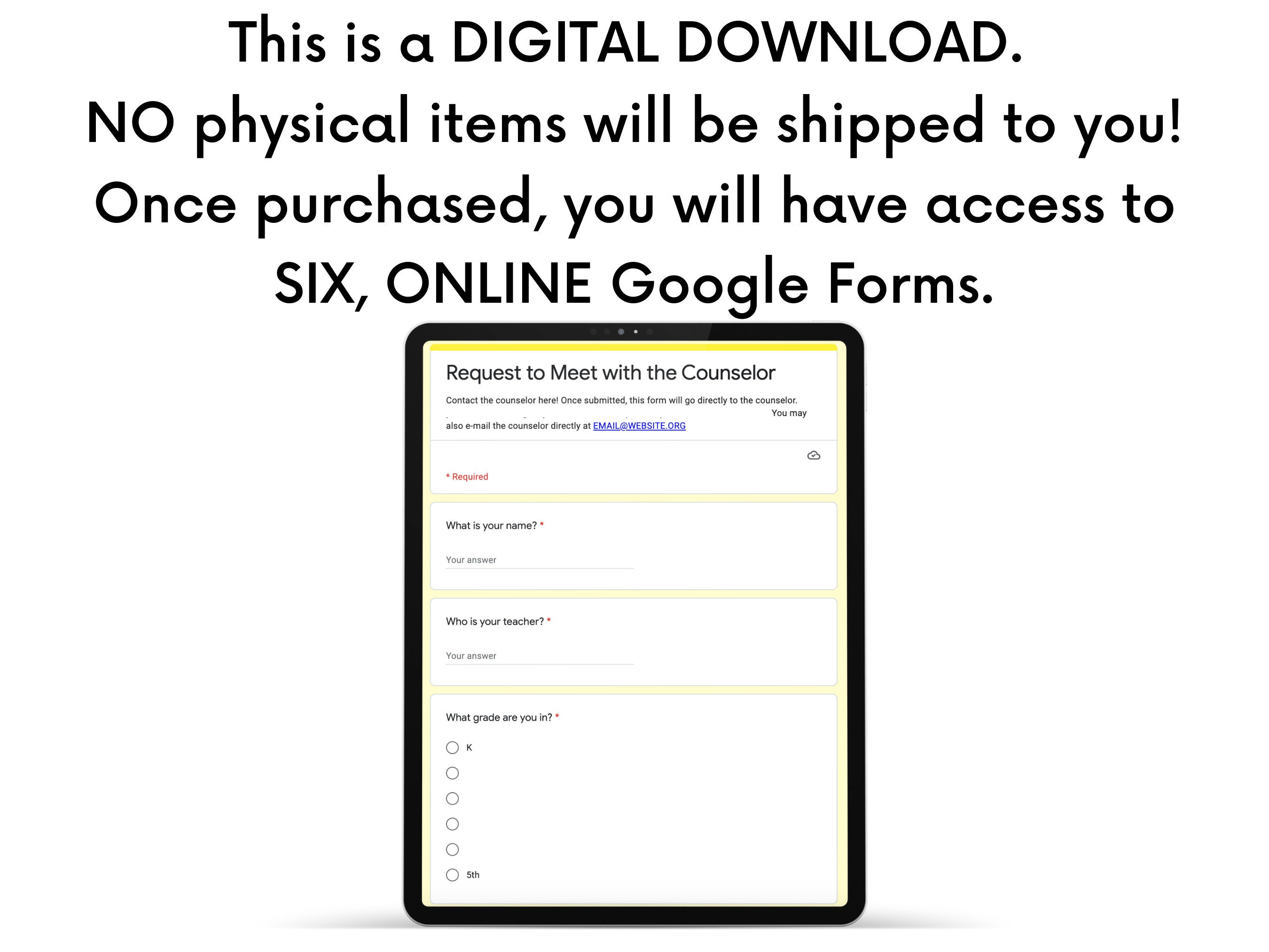 Google Forms for Your Counseling Program Bundle + Bonus Needs ...
