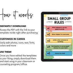 PRINTABLE School Counseling Small Group Rules and Contract + BONUS ...