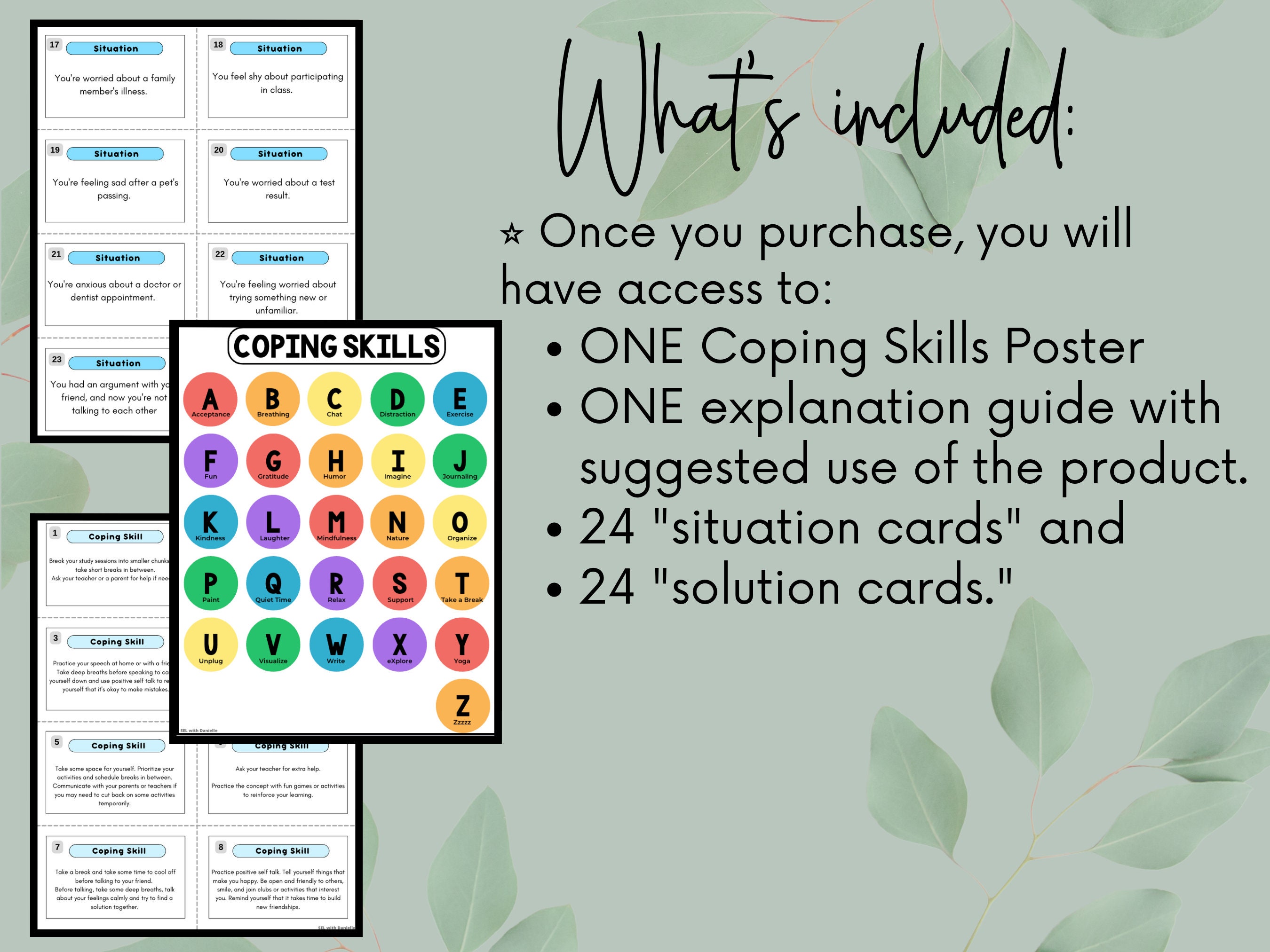 Coping Skills Situation Discussion Cards + Poster [GAME] - Etsy
