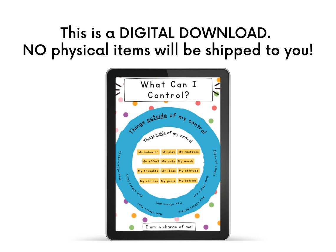 PRINTABLE "what Can I Control" Poster + BONUS Worksheet - Etsy