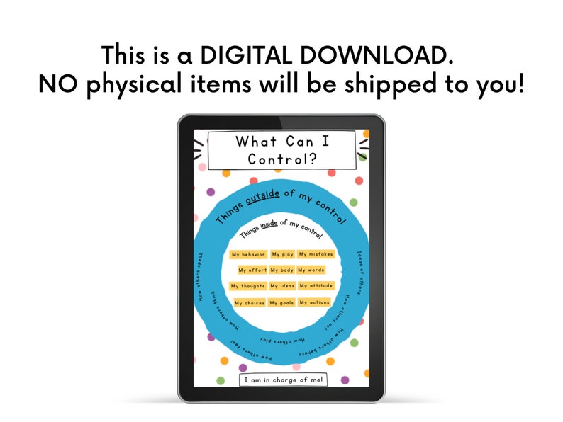 PRINTABLE "what Can I Control" Poster + BONUS Worksheet - Etsy