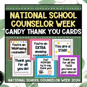National School Counselor Week Candy Themed Thank You Cards - NSCW - Etsy