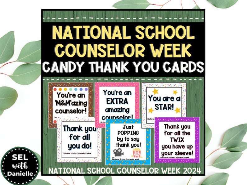 National School Counselor Week Candy Themed Thank You Cards - NSCW - Etsy