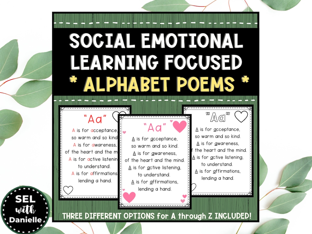 SEL Social Emotional Learning Alphabet Poems | Letter of the Week Poems ...