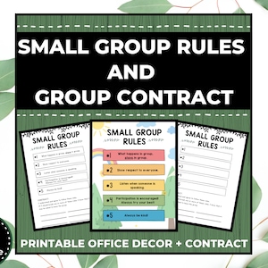 PRINTABLE School Counseling Small Group Rules and Contract + BONUS ...