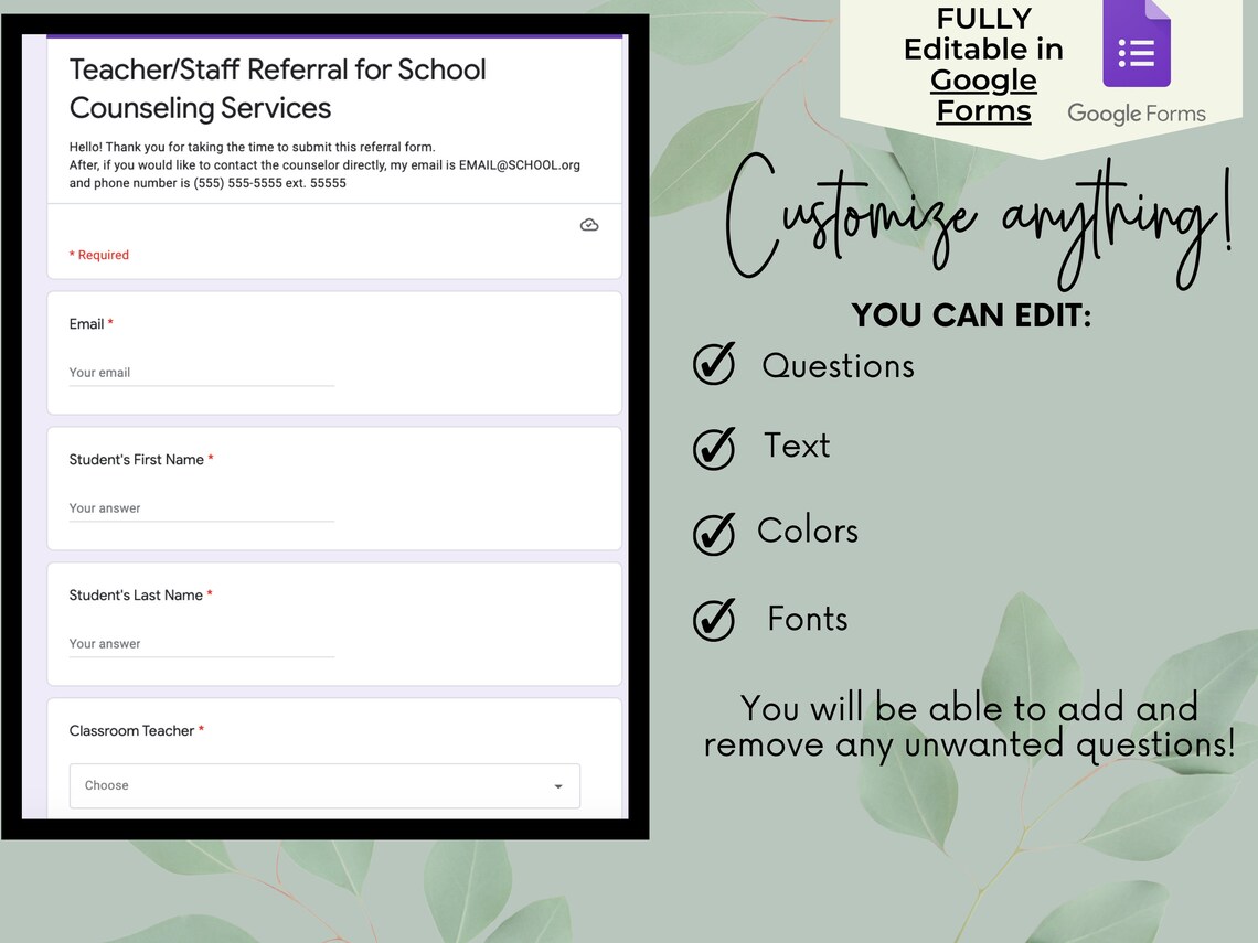 Google Forms for Your Counseling Program Bundle + Bonus Needs ...