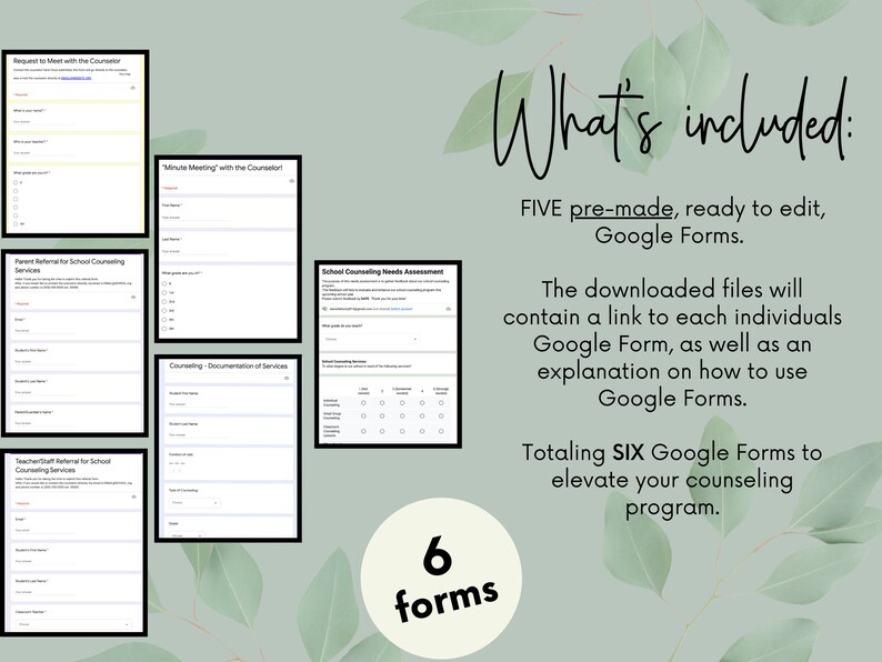 Google Forms for Your Counseling Program Bundle + Bonus Needs ...