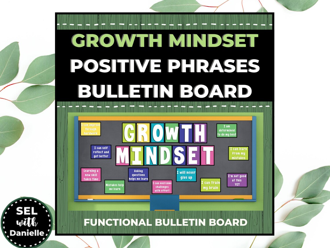Growth Mindset Positive Phrases Bulletin Board - Etsy