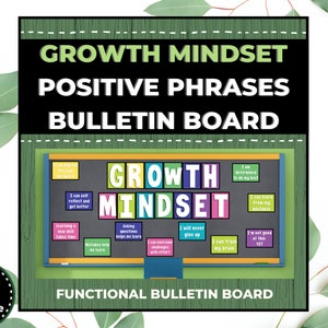 Growth Mindset Positive Phrases Bulletin Board - Etsy