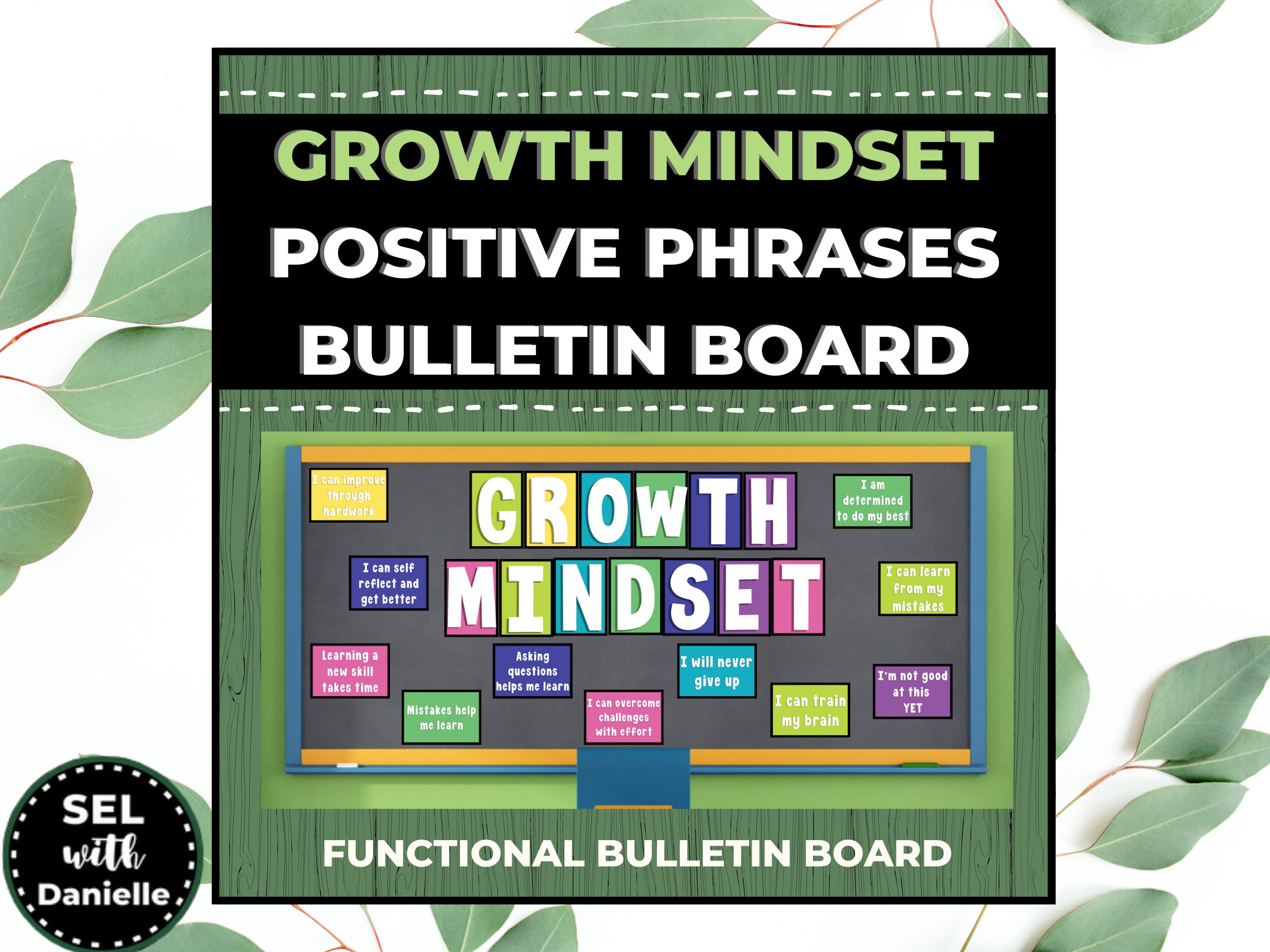 Growth Mindset Positive Phrases Bulletin Board - Etsy