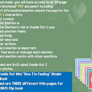 Character + Emotion Information Page - "inside Out 2" PLUS BONUS ...