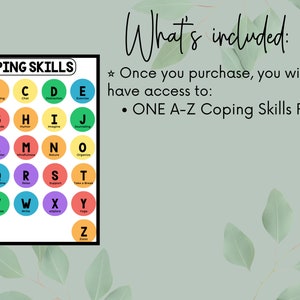 A to Z Coping Skills Poster [functional Office Decor] - Etsy