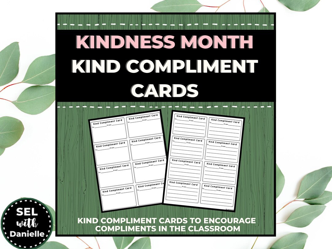 Valentine's Day & Kindness Month - Kind Compliment Cards - Etsy
