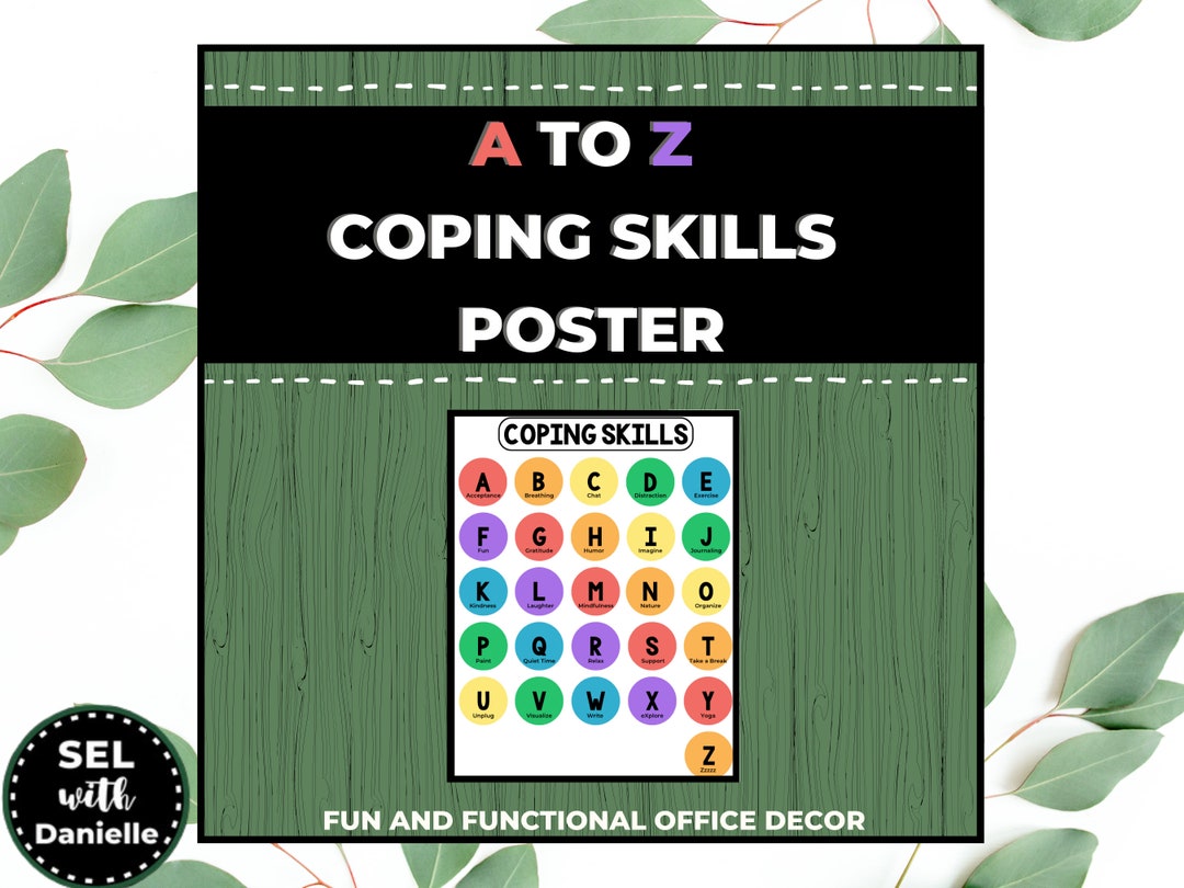 A to Z Coping Skills Poster [functional Office Decor] - Etsy