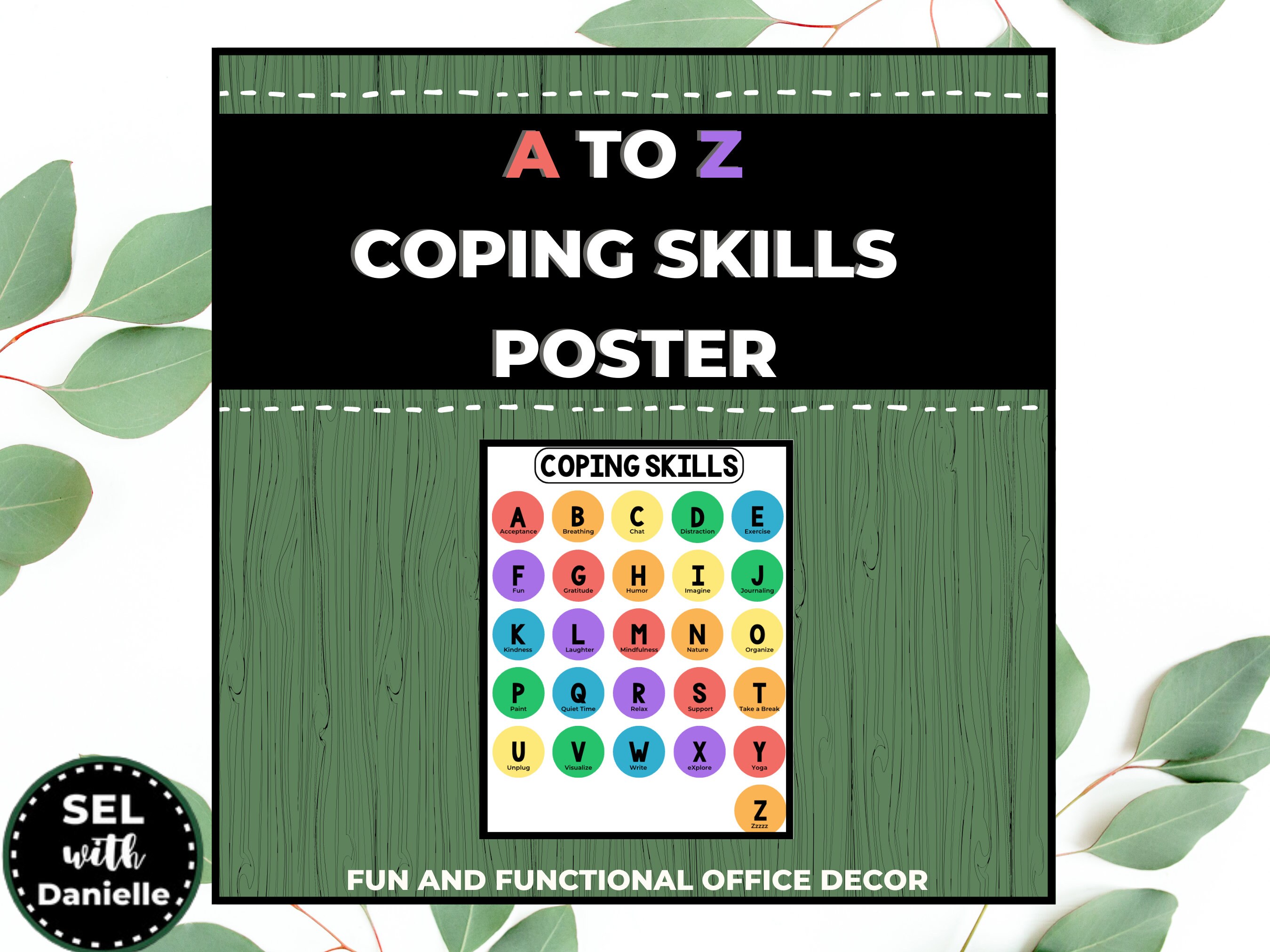 A to Z Coping Skills Poster [functional Office Decor] - Etsy