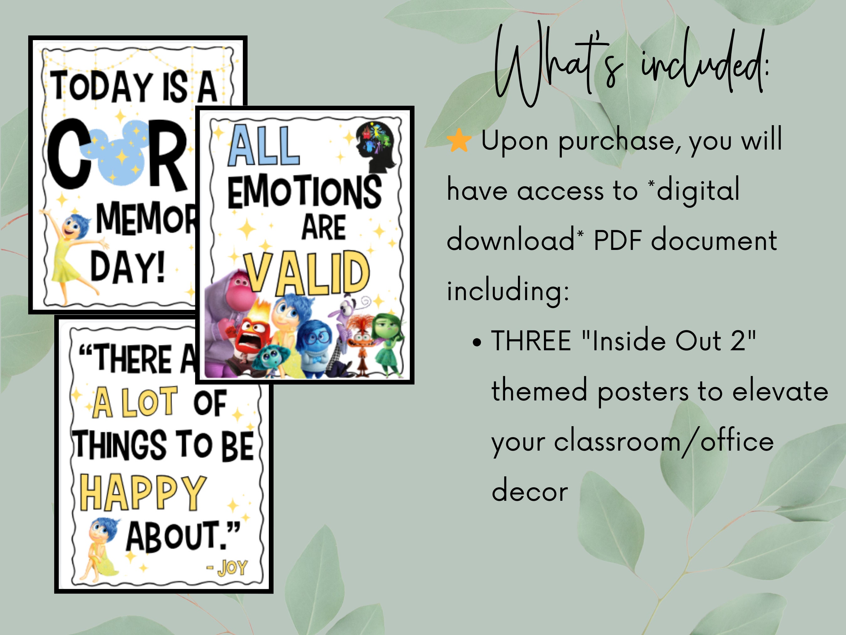 Inside Out 2 Themed Classroom Decor Posters - Back to School - Etsy