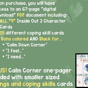 Calm Down Corner - "inside Out 2" *BOHO* Themed - Classroom Decor/sel ...