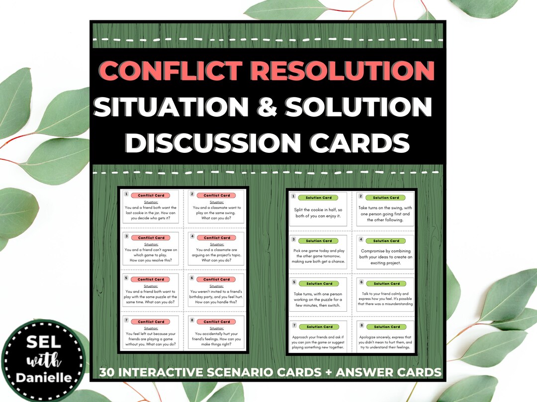 Conflict Resolution Situation & Solution Discussion Card [game] - Etsy