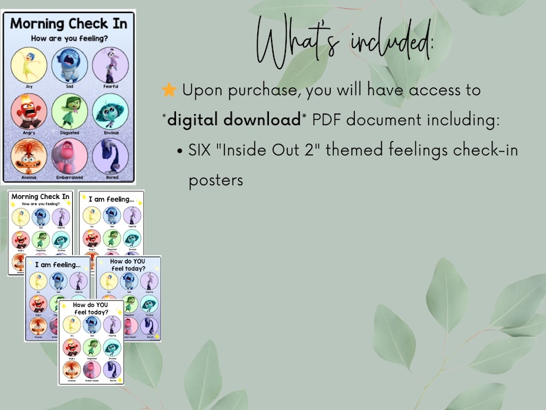 Inside Out 2 Themed Feelings Check-in Poster - Classroom Decor - Etsy