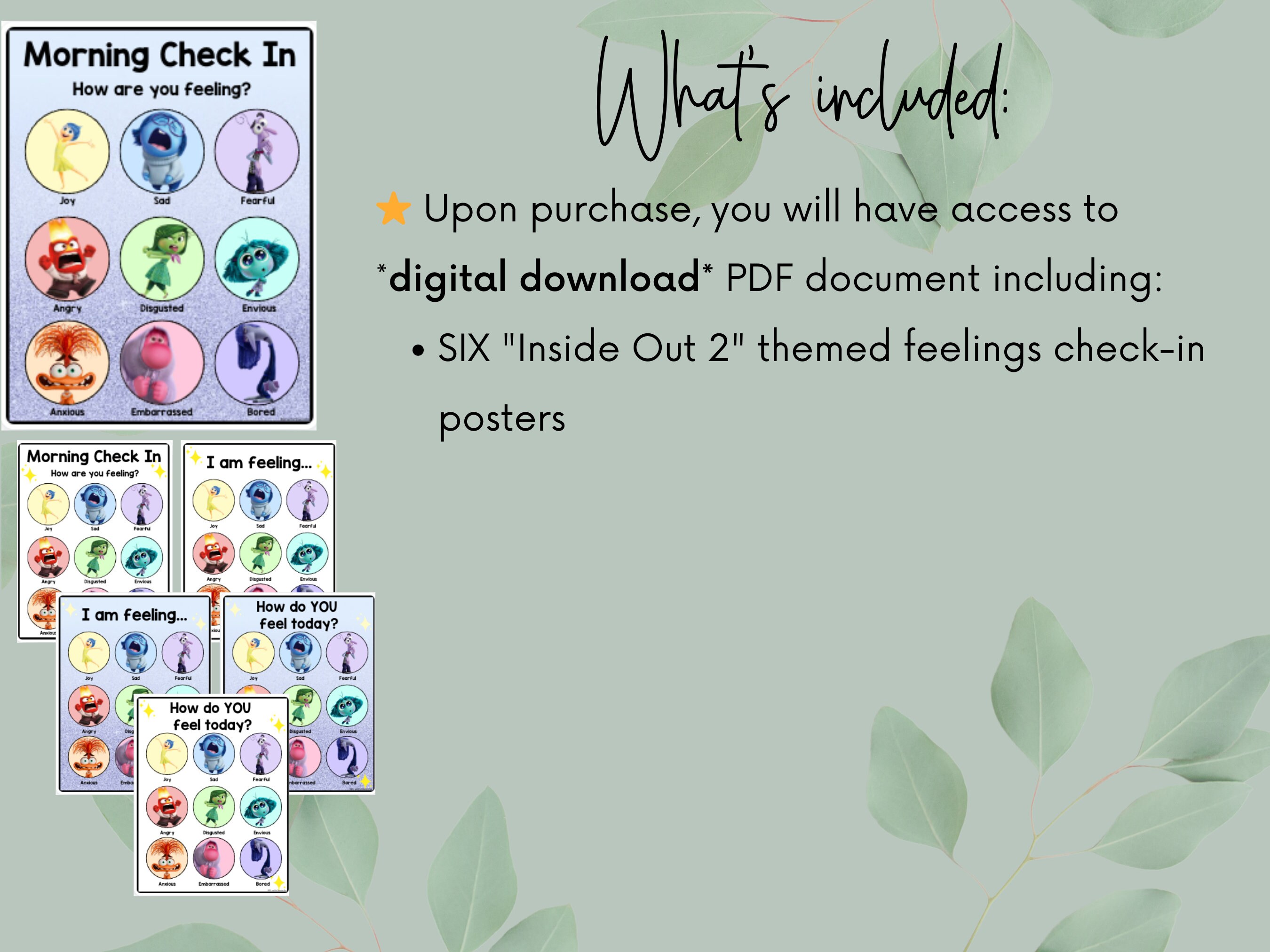 Inside Out 2 Themed Feelings Check-in Poster - Classroom Decor - Etsy