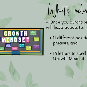 Growth Mindset Positive Phrases Bulletin Board - Etsy