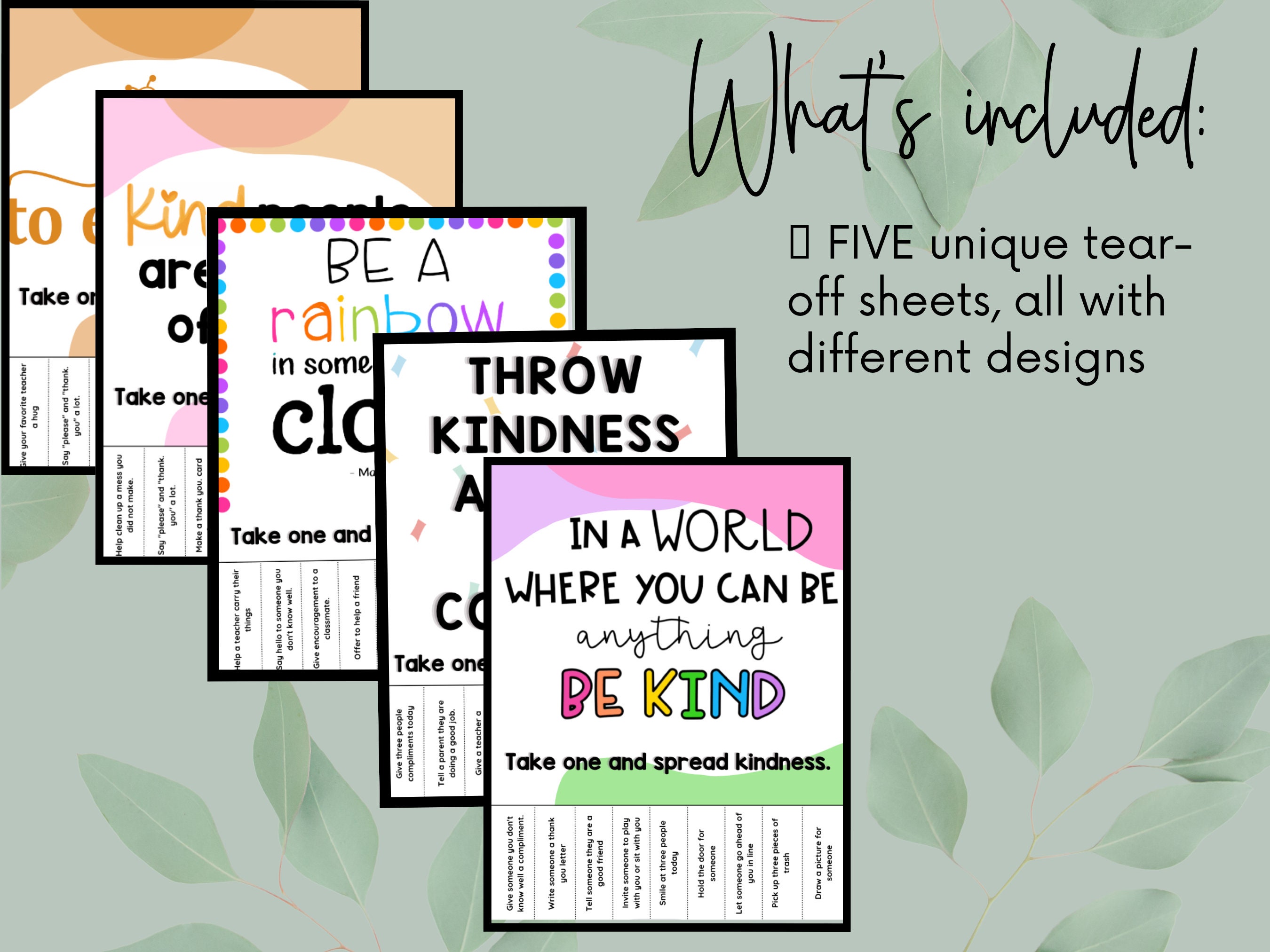 Acts of Kindness Tear off Slip Sheets [KINDNESS MONTH] - Etsy