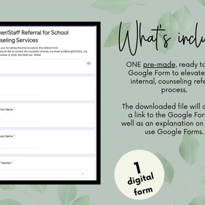 Digital Teacher and Staff Referral Form for School Counseling Services ...