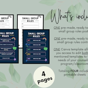 PRINTABLE School Counseling Small Group Rules and Contract + BONUS ...