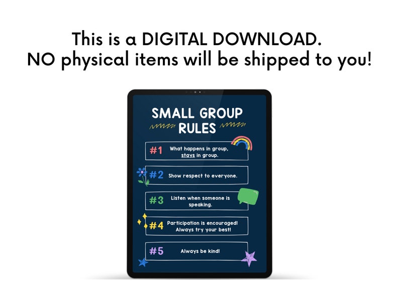 PRINTABLE School Counseling Small Group Rules and Contract + BONUS ...