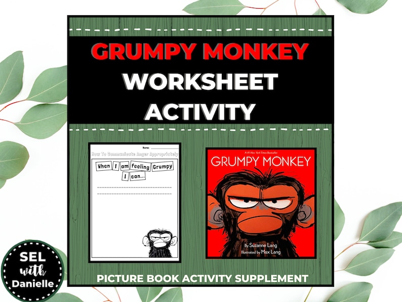 Grumpy Monkey Worksheet Activity [feelings] [anger] [book Companion] - Etsy