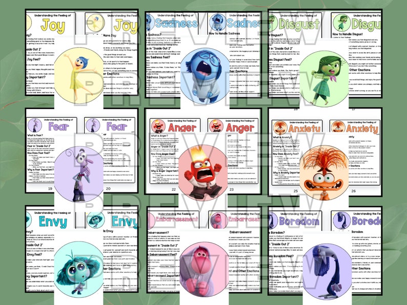 Character + Emotion Information Page - "inside Out 2" PLUS BONUS ...