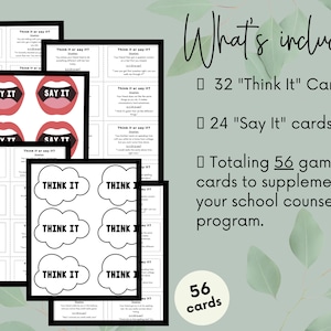 PRINTABLE Think It or Say It? Situation Card Game [SOCIAL FILTER] - Etsy