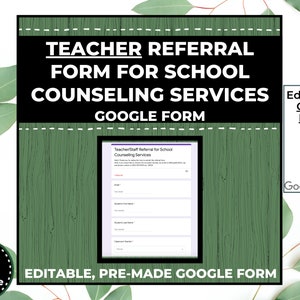 Digital Teacher and Staff Referral Form for School Counseling Services ...