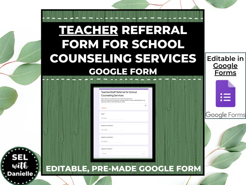 Digital Teacher and Staff Referral Form for School Counseling Services ...