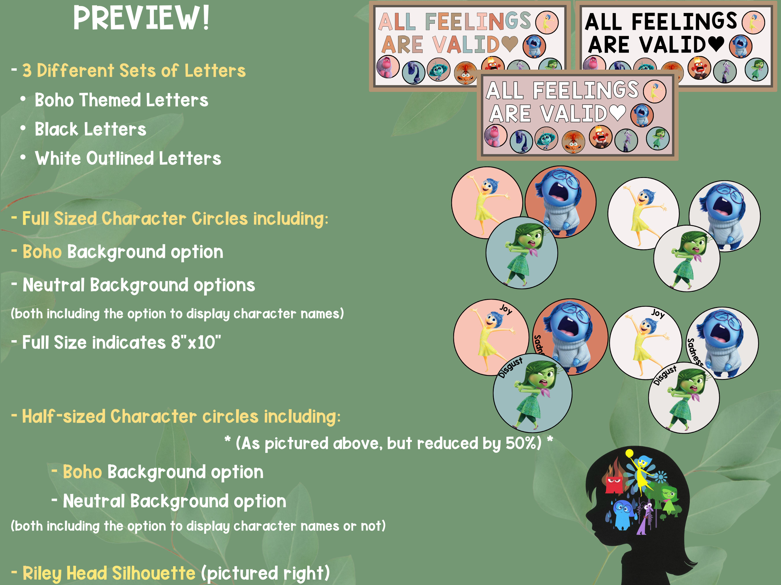 All Feelings Are Valid Boho Themed - Inside Out 2 Bulletin Board Kit - Etsy