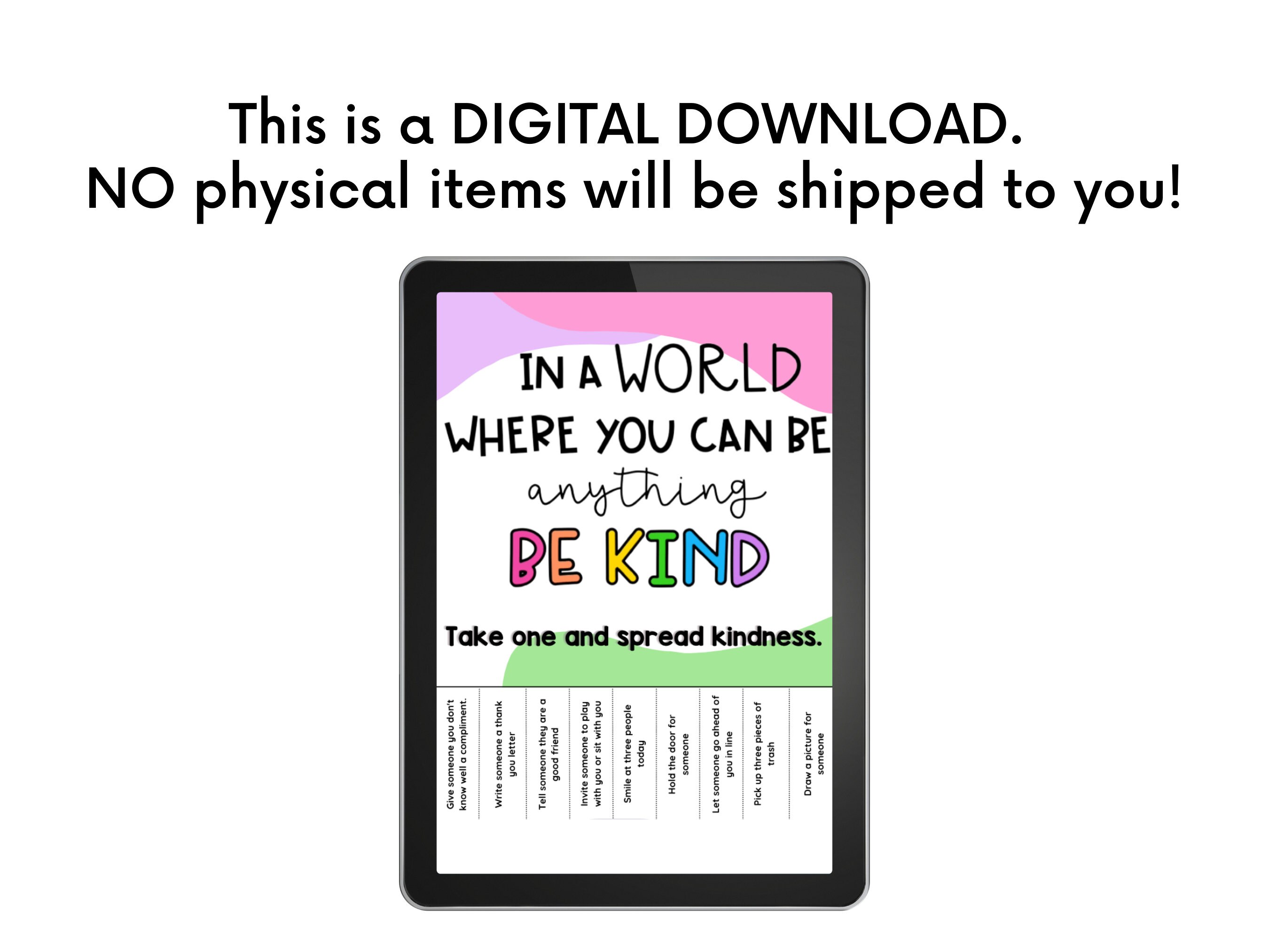 Acts of Kindness Tear off Slip Sheets [KINDNESS MONTH] - Etsy